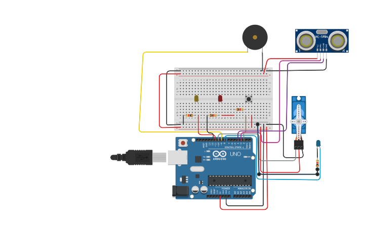 Circuit design PROTECTO DISPENSADOR DE PASTILLAS O CONFITES - Tinkercad