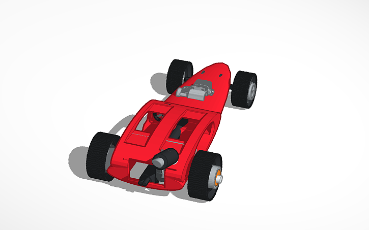 3D design Race Car showing Engine - Tinkercad