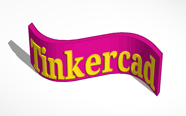 3D design Tinkercad _ curved text - Tinkercad