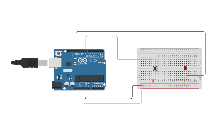 Circuit Design Led Con Botón Tinkercad