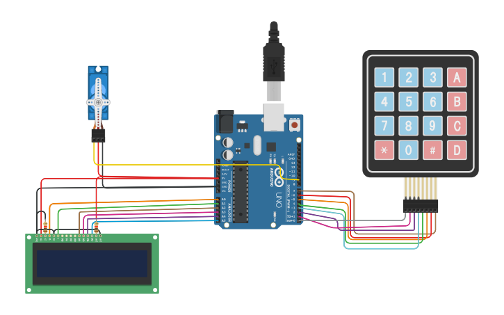 Circuit design Digital Keypad Security Door Lock - Tinkercad Circuit design Digital Keypad Security Door Lock - Tinkercad