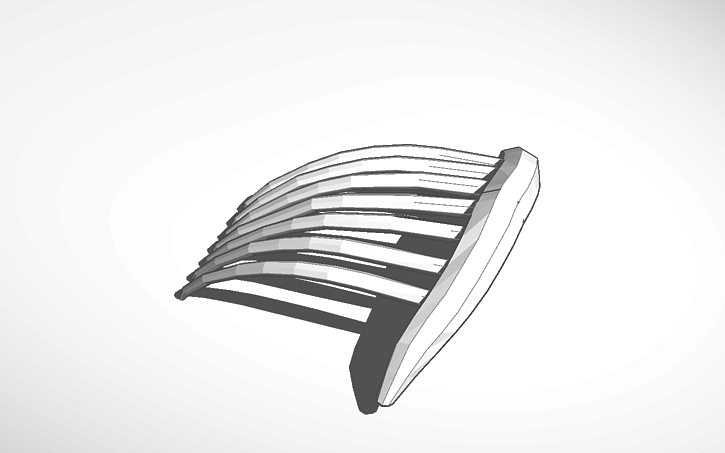3D design Hair Comb Clip - Tinkercad