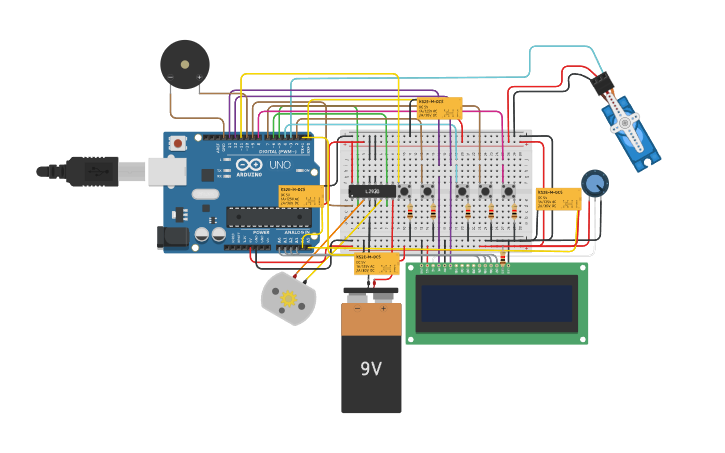 Circuit design NEW of Robot - Tinkercad