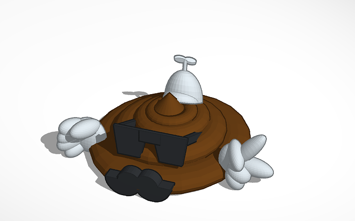 3D design poop emoji - Tinkercad