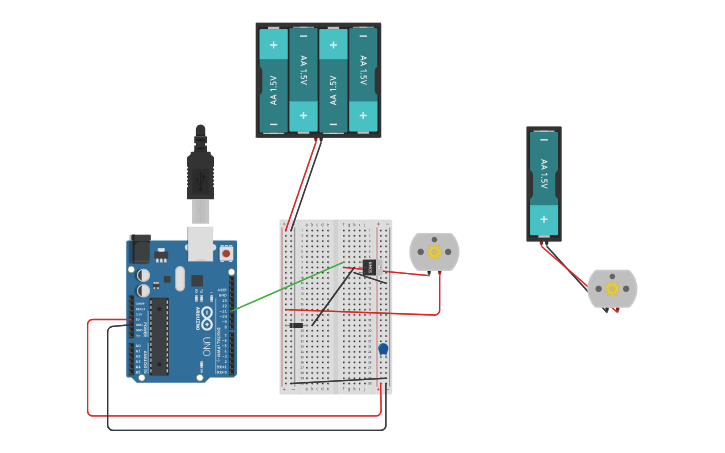 Circuit design Single Direction DC Motor Experiment | Tinkercad