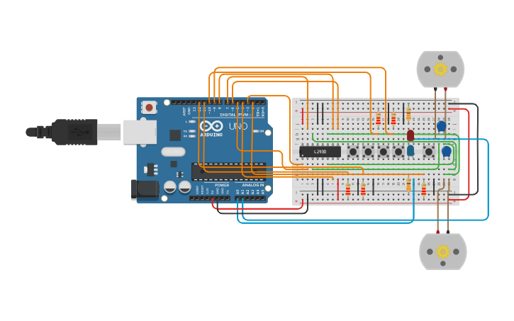 Circuit design taxi bot part 1 - Tinkercad