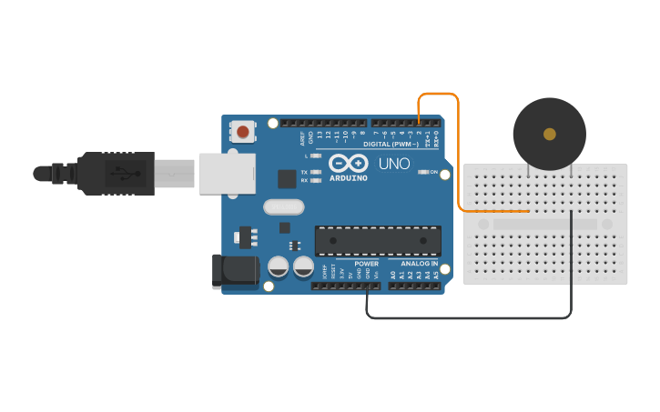 Circuit design Buzzer - Tinkercad