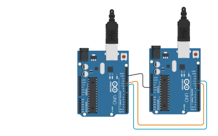 Circuit design USART - Tinkercad