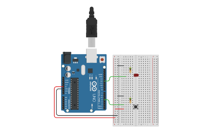 Circuit design LED-GPIO - Tinkercad