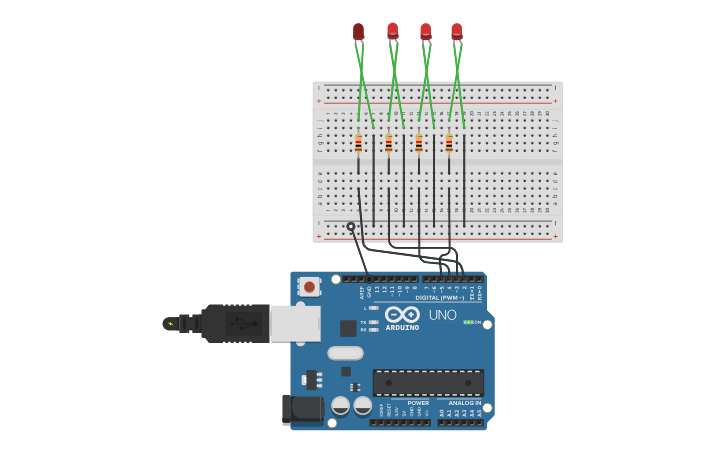 Circuit design LED DIGITAL COUNTER/SENSORS AND ACTUATOR - Tinkercad