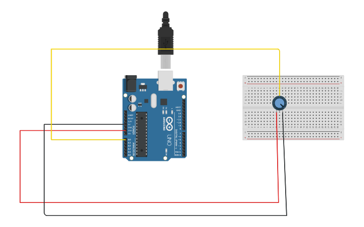 Circuit design Analog Read Serial - Tinkercad
