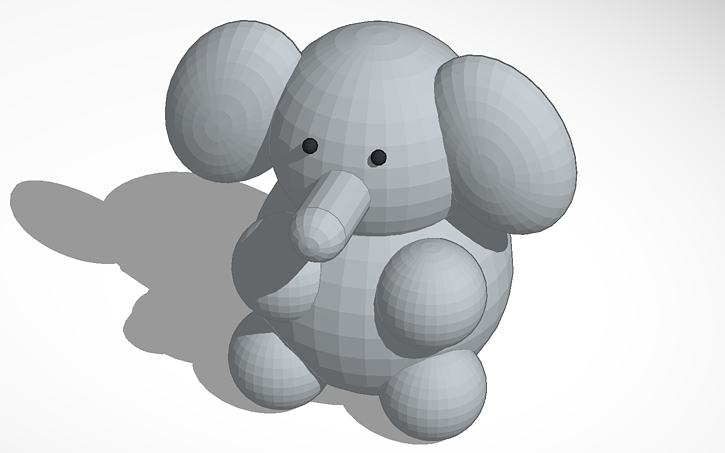 3D design Mini Elephant - Tinkercad