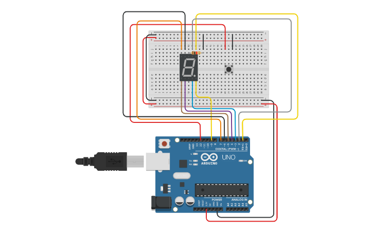 Circuit design Radom number - Tinkercad