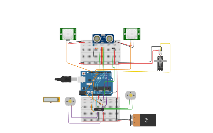 Circuit design Robot Cameriere - Tinkercad