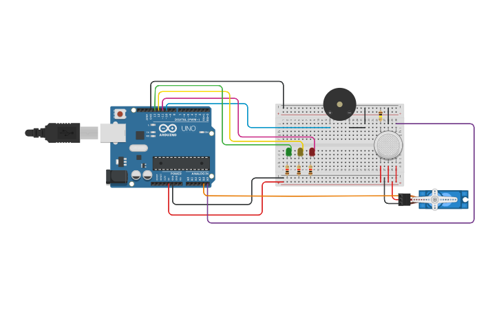 Circuit design SENSOR DE GAS ESP32 - Tinkercad