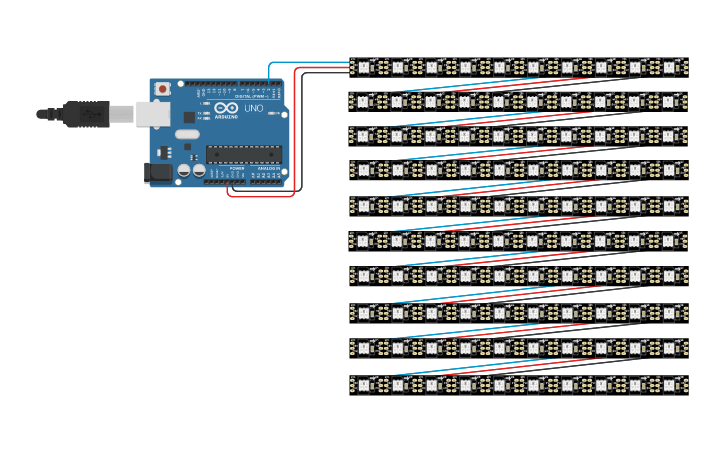 Circuit design Neopixel - Tinkercad
