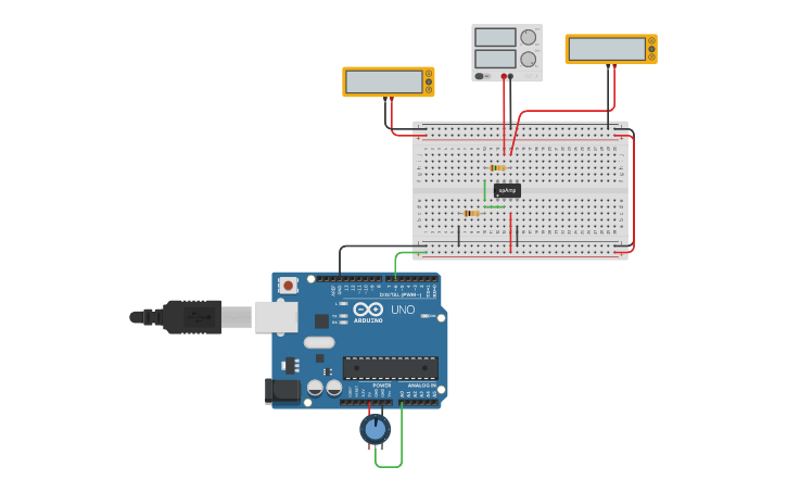 Circuit design Non-Inverter OpAmp Amplifier - Tinkercad