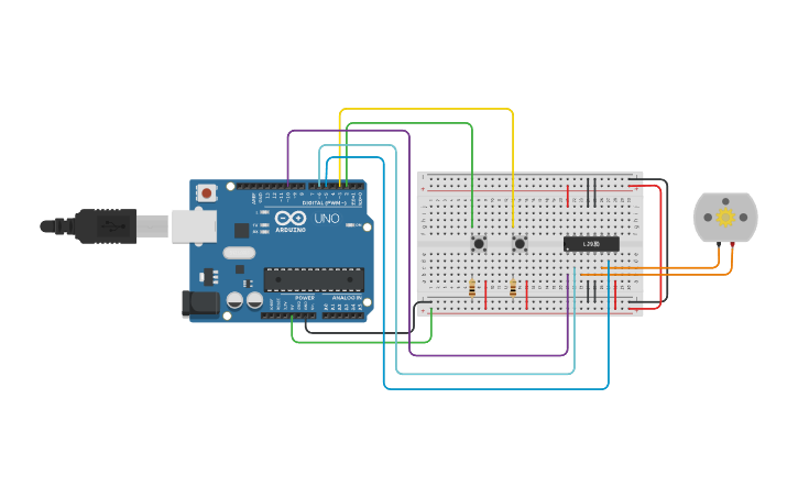 Circuit design DC motor speed control - Tinkercad