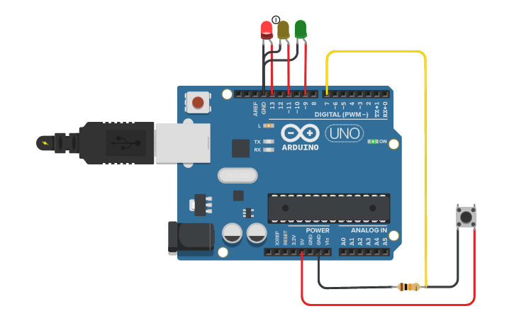 Circuit Design Traffic Light Trigger Tinkercad