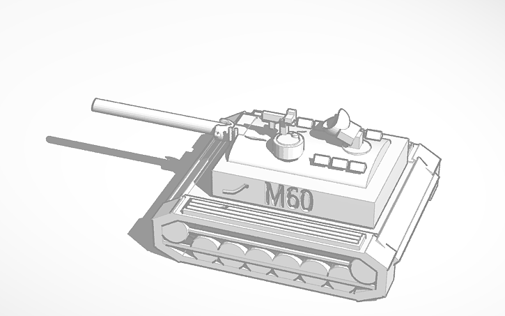 3D design M60 Tank - Tinkercad