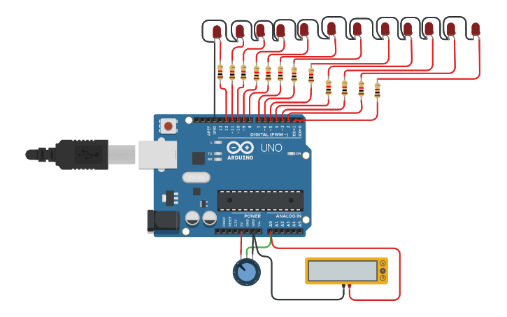 Circuit Design Rangkaian Arduino Uno R3 Dengan Keluaran 12 Bit Tinkercad 8517