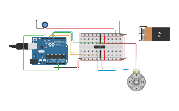 Circuit design END SEM DTW(ECE) 8.stepper motor interface | Tinkercad