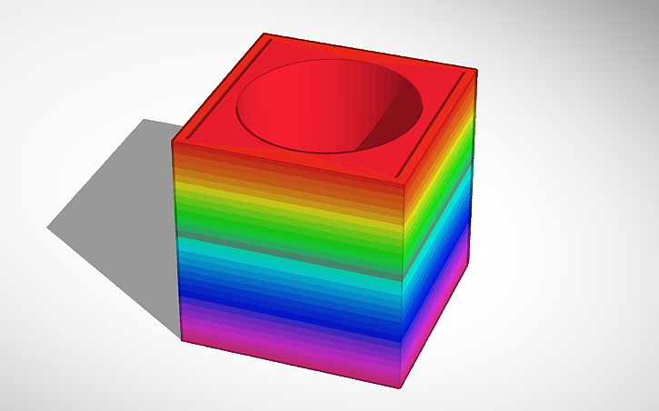 3D design Gradient Colored Pencil Box - Tinkercad