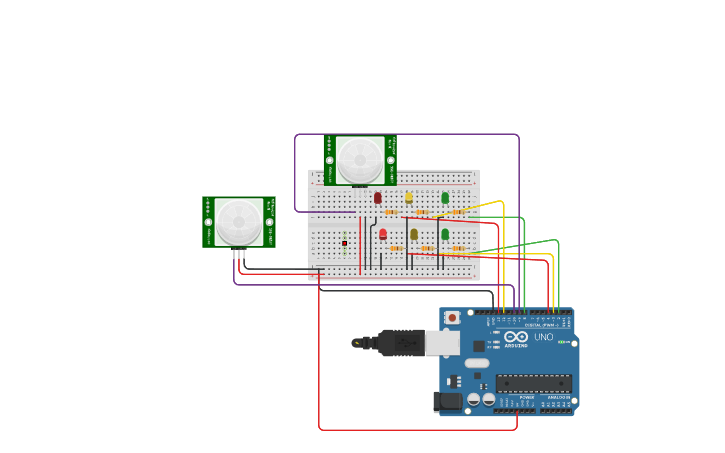 Circuit design smart-traffic - Tinkercad