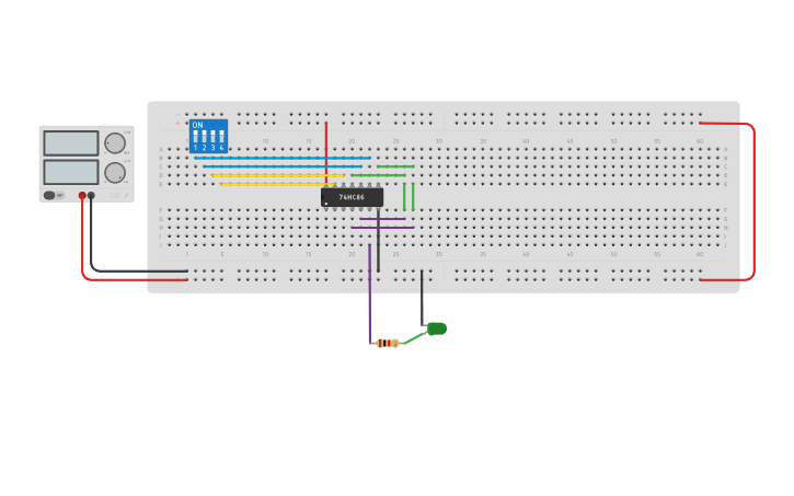 Circuit design Even Parity Checker - Tinkercad