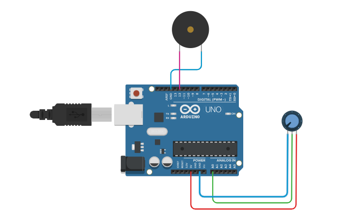 Circuit Design Potentiometer Buzzer Tinkercad
