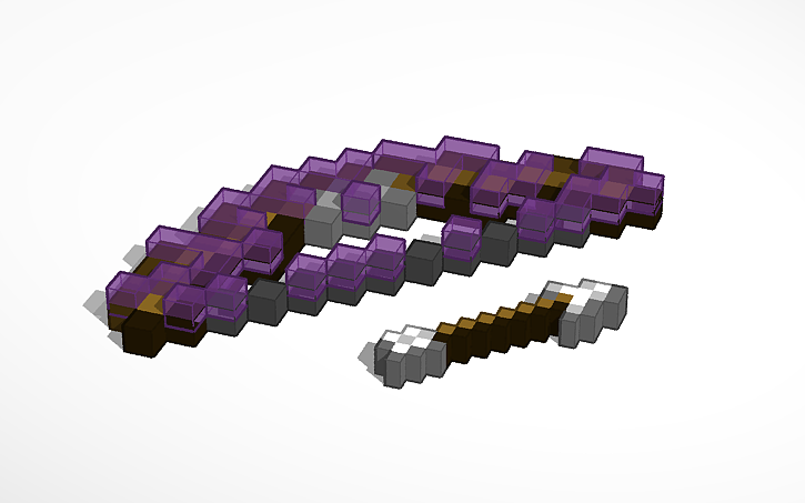 3D design Enchanted Minecraft Bow - Tinkercad