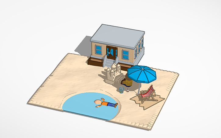 3D design Copy of Summer Beach - Tinkercad