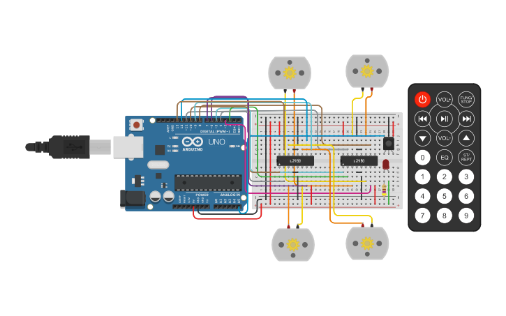 Circuit Design Copy Of Rc Robot Using Ir Sensor Tinkercad 6231