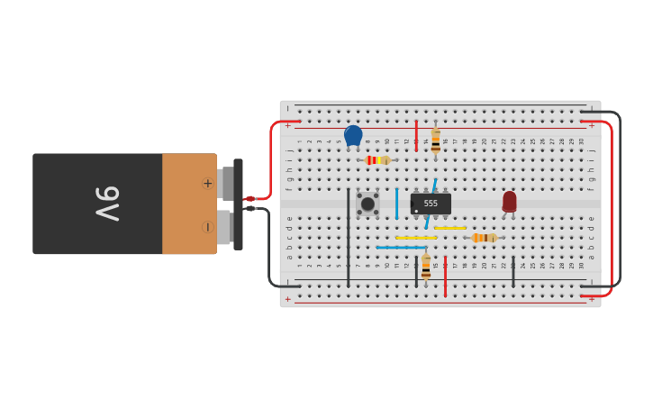 Circuit design Flip Flop Tipo T con 555 - Tinkercad