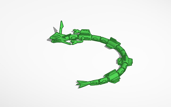 3D design Articulated Rayquaza - Tinkercad