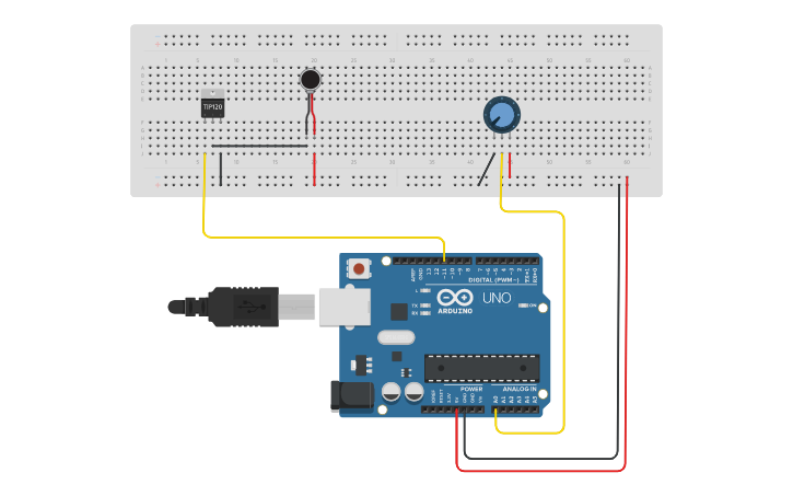 Circuit design vibration motor - Tinkercad