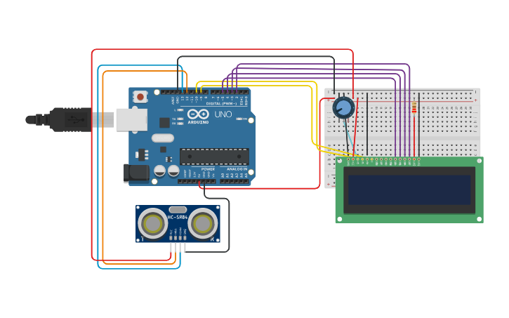 Circuit design Digital fuel meter - Tinkercad