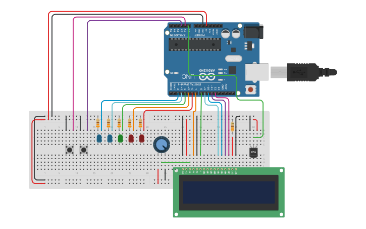 Circuit design Temperature Controller - Tinkercad