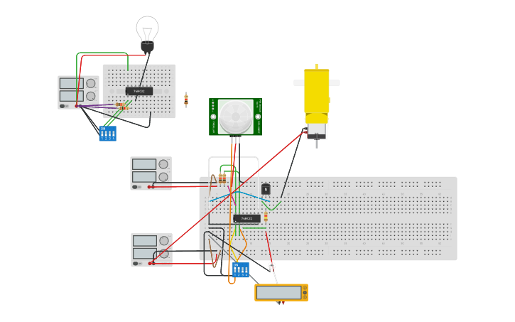 Circuit design Montaje buffer conmutación | Tinkercad