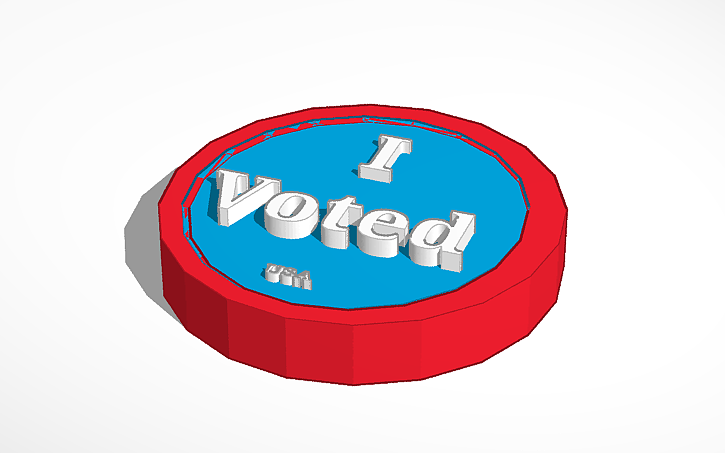 3D design I Voted USA pin | Tinkercad