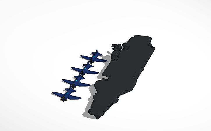 3D design Aircraft Carrier and planes - Tinkercad