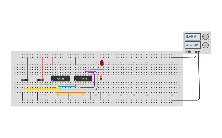 Circuit design XOR GATE USING NAND - Tinkercad