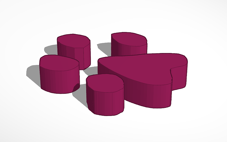 3D design Paw Print | Tinkercad