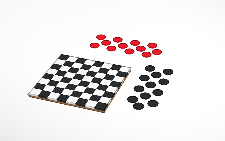 3D design checker board - Tinkercad