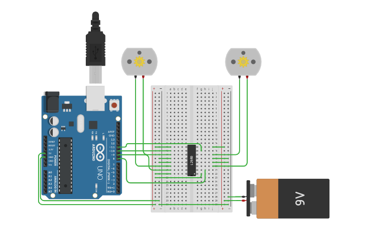 Circuit design WASD Microcontroller Circuit | Tinkercad