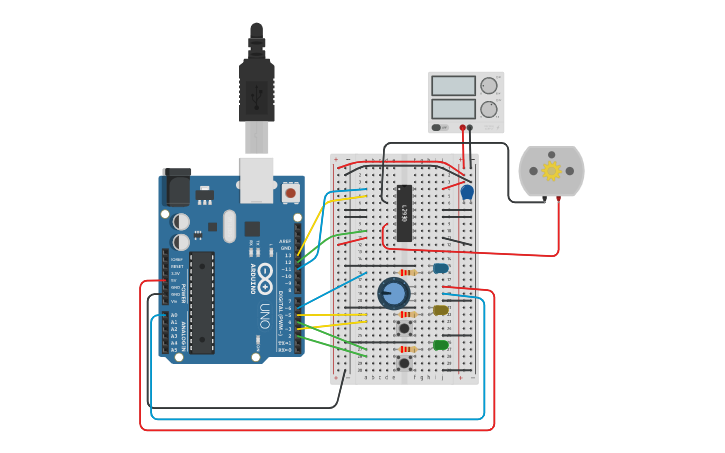 Circuit design Lab 1 THM Part F H-Bridge | Tinkercad