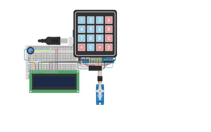 Circuit design Password Door Lock - Tinkercad