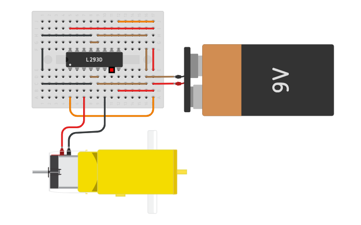 Circuit design Estructura L293D - Tinkercad