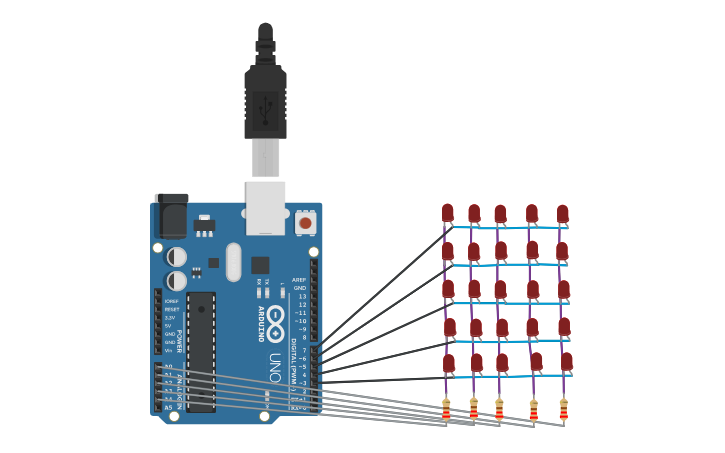 Circuit design led matrix1 - Tinkercad