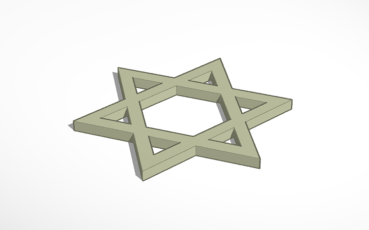 3D design Star of David - Tinkercad